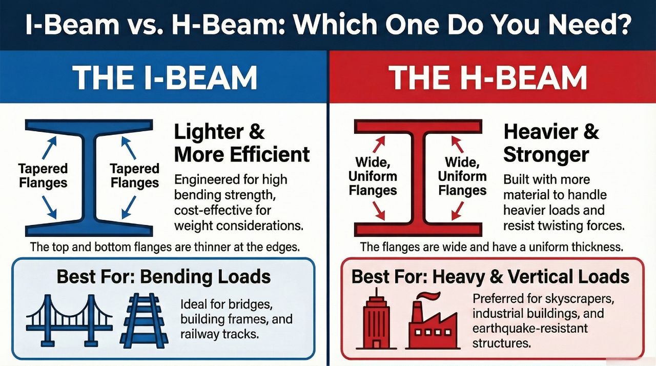 I-Beam vs. H-Beam: Key Differences, Applications, and How to Choose